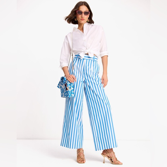 kate spade | Pants & Jumpsuits | Kate Spade Blue Summer Stripe Pants ...